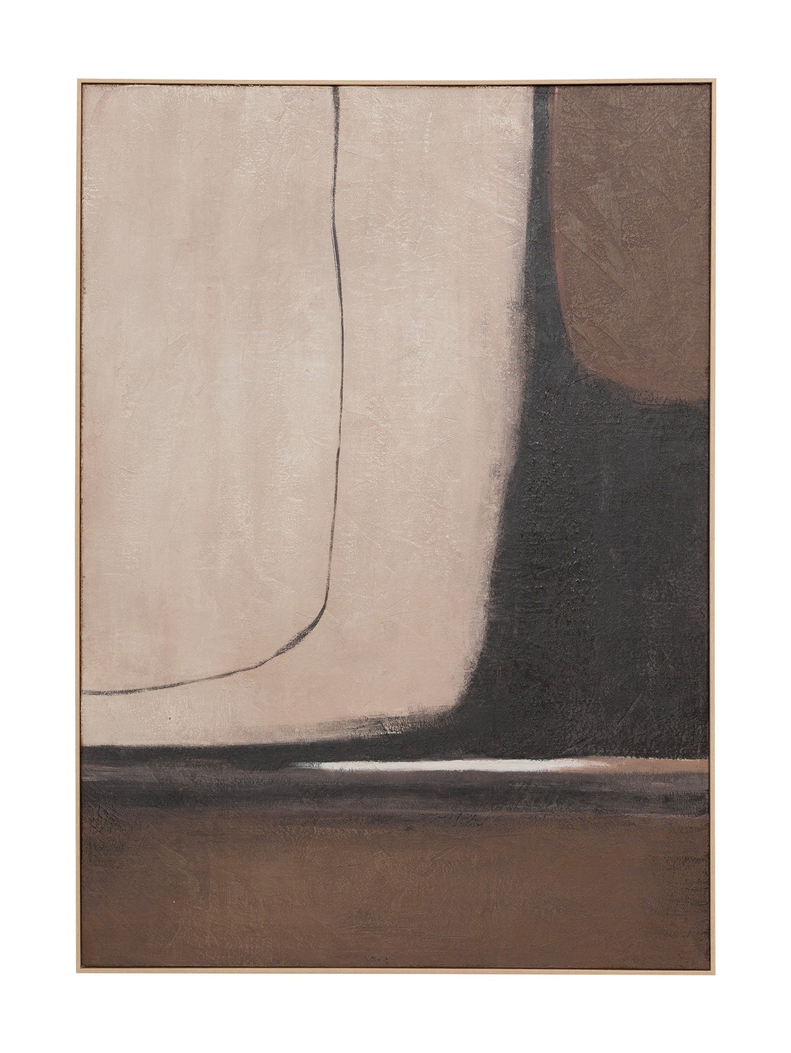 Linear Curves Wall Art in Hazel Cream - Hertex Haus - Hertex Haus